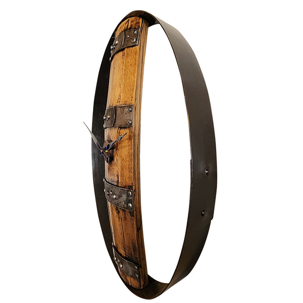 WHISKEY BARREL HOOP AND STAVE WALL CLOCK - The Barrel Lady
